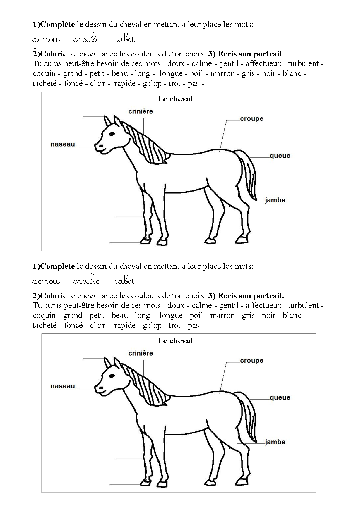 Exemple de consigne d’écriture : le portrait du cheval – Idée Maîtresse ... Exemple de consigne d’écriture : le portrait du cheval – Idée Maîtresse ...
